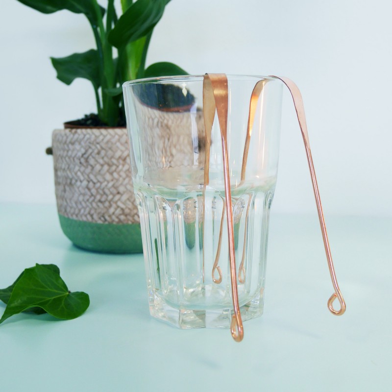 GRATTE LANGUE AYURVEDIQUE EN CUIVRE